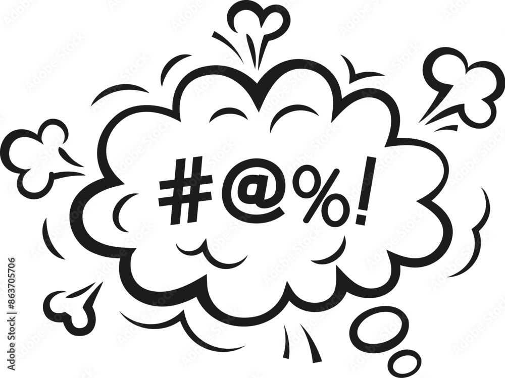 Angry bad word in speech bubble cloud with swear curse rude text ...