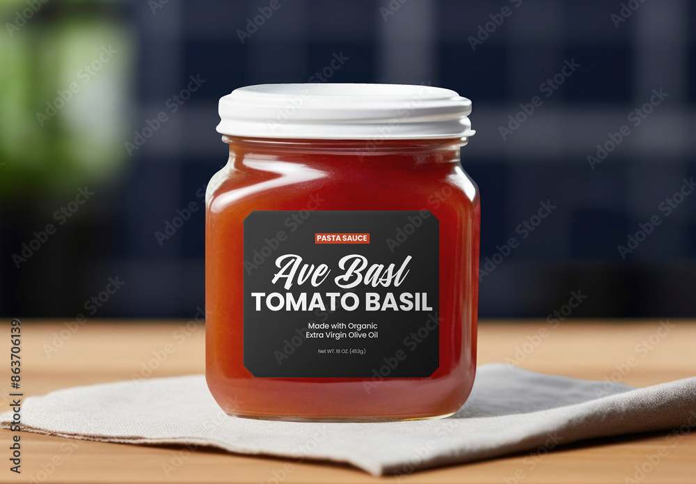 Food Jar Label Mockup With Generative AI Stock Template | Adobe Stock