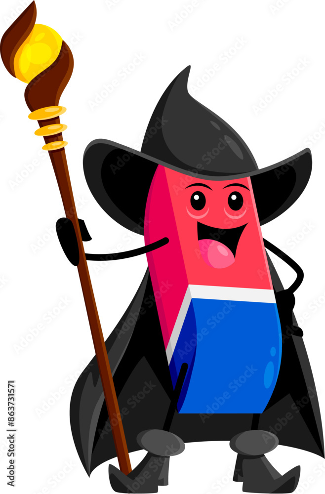 Cartoon Halloween eraser school stationery mage, wizard and witch ...