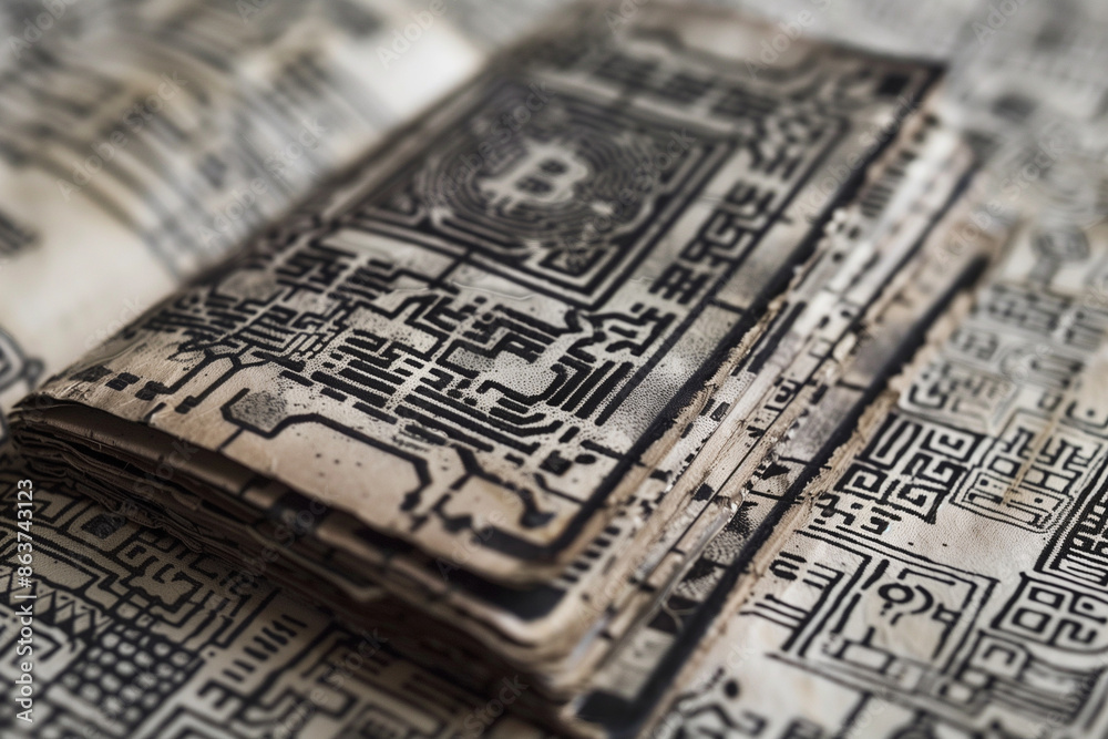 Detailed under the lens, a paper wallet unveils its cryptographic ...