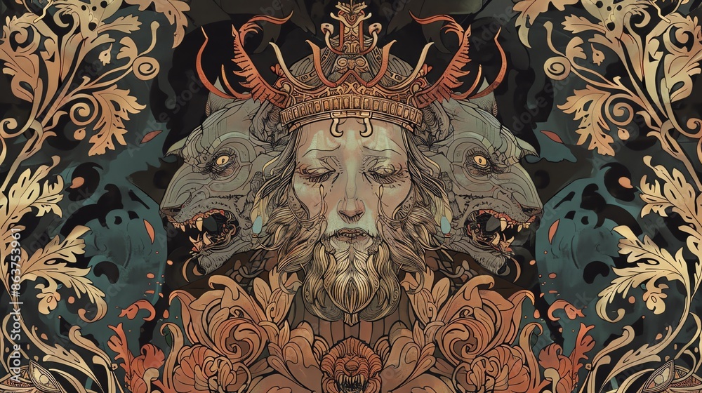 Baal An elegant demon king with three heads human, toad, cat and a ...