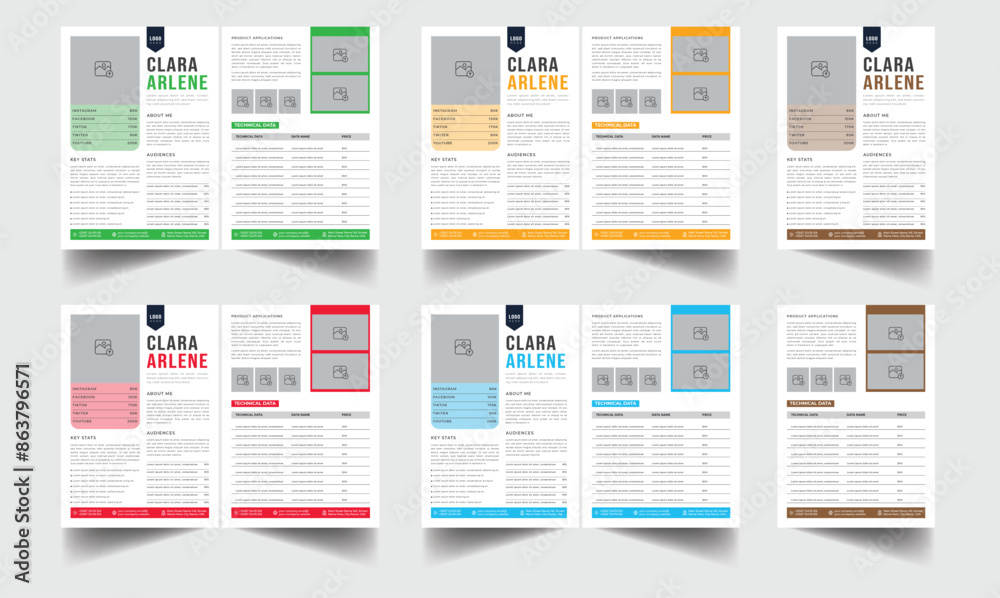 Technical Data Sheet layout template. Product Catalogue & modern a4 ...