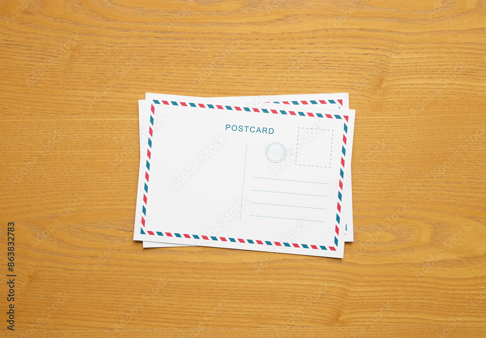 Mockup Of Customizable A6 Postcards Stock Template | Adobe Stock