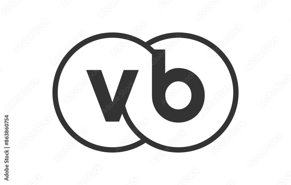 VB business company emblem with outline rounds and letters v b. Logo ...