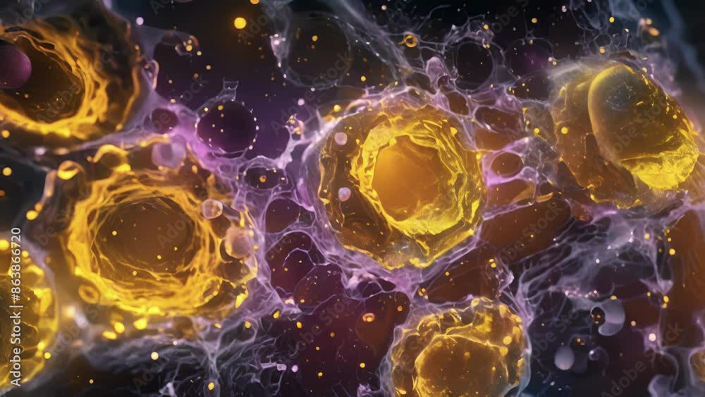 Magnified view of insulin receptors on fat cells illustrating how ...