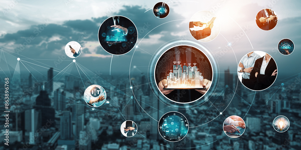 Communication technology , smart connection IOT and people network ...