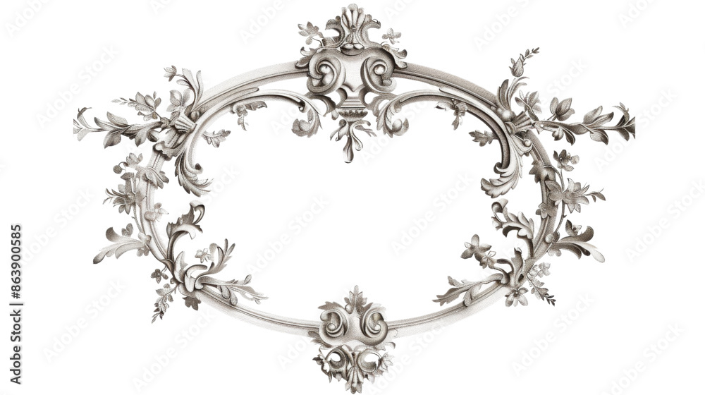 Baroque Victorian ornate border frame on transparent background Stock ...