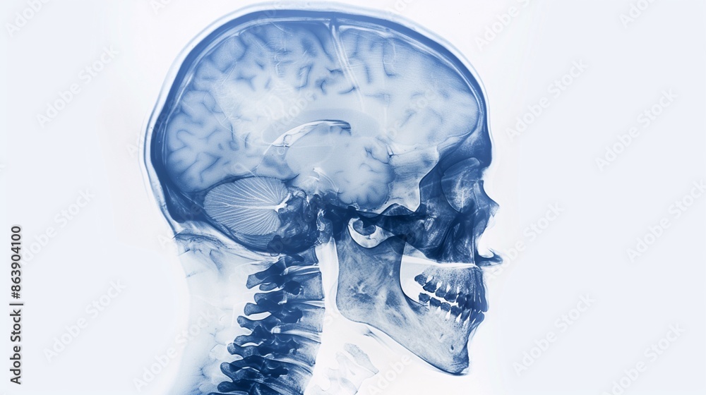 Detailed X-ray of a subdural hematoma in the brain Stock Photo | Adobe ...