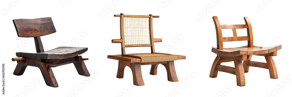 Set of A cozy living room with a low Japanese-style chair next to a ...