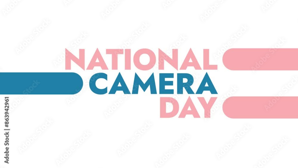 National Camera Day colorful motion graphics seamless loopable text ...