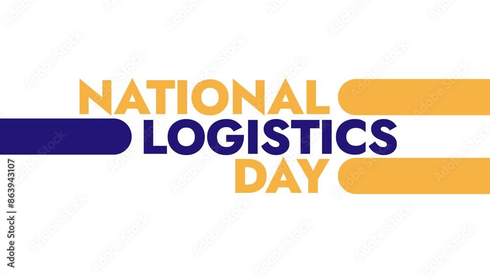 National Logistics Day colorful motion graphics seamless loopable text ...