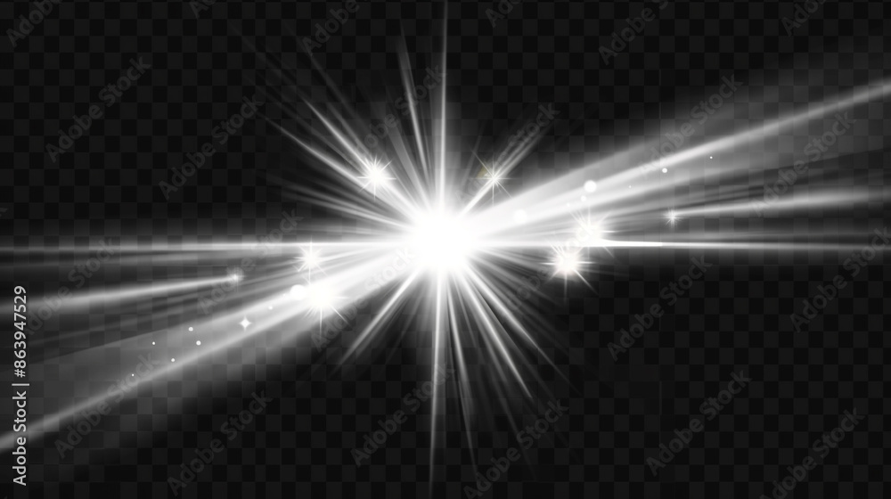 glowing light burst Realistic sun rays. colorful sun ray glow abstract ...