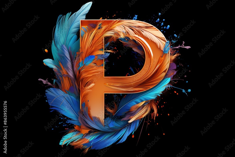 3d render of abstract art of surreal 3d letters uppercase and lowercase ...