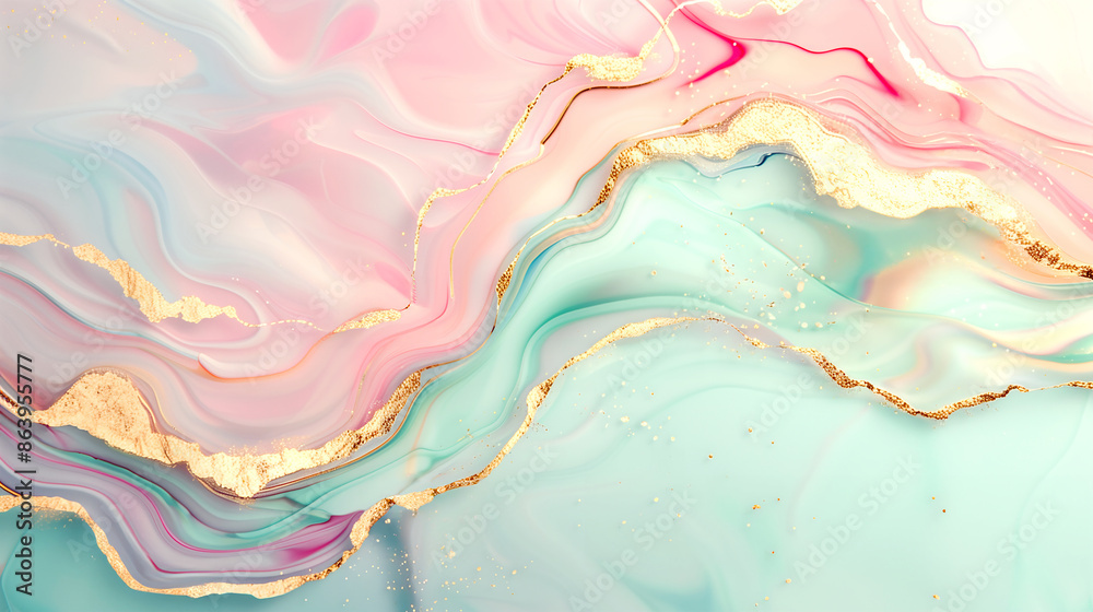 Abstract Flowing marble pastel background, with soft gradients of ...