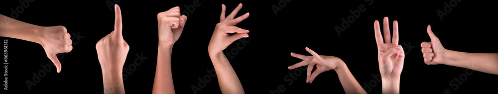 Hand gestures shown on dark background highlight nonverbal ...