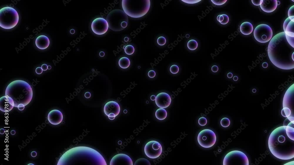 Soap bubbles flying background. Colorful particle bubble background ...