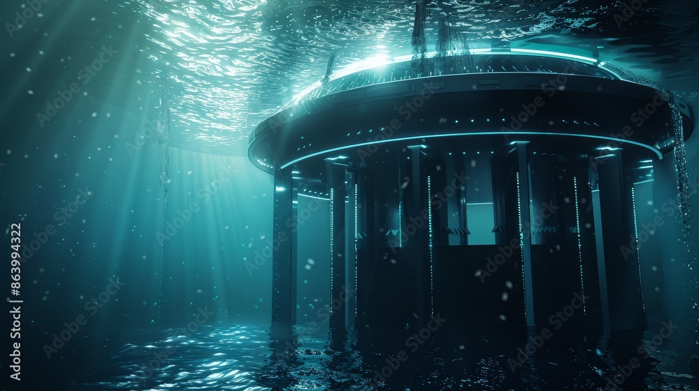 Underwater Futuristic Structure - A futuristic structure with a ... Underwater Futuristic Structure - A futuristic structure with a ...