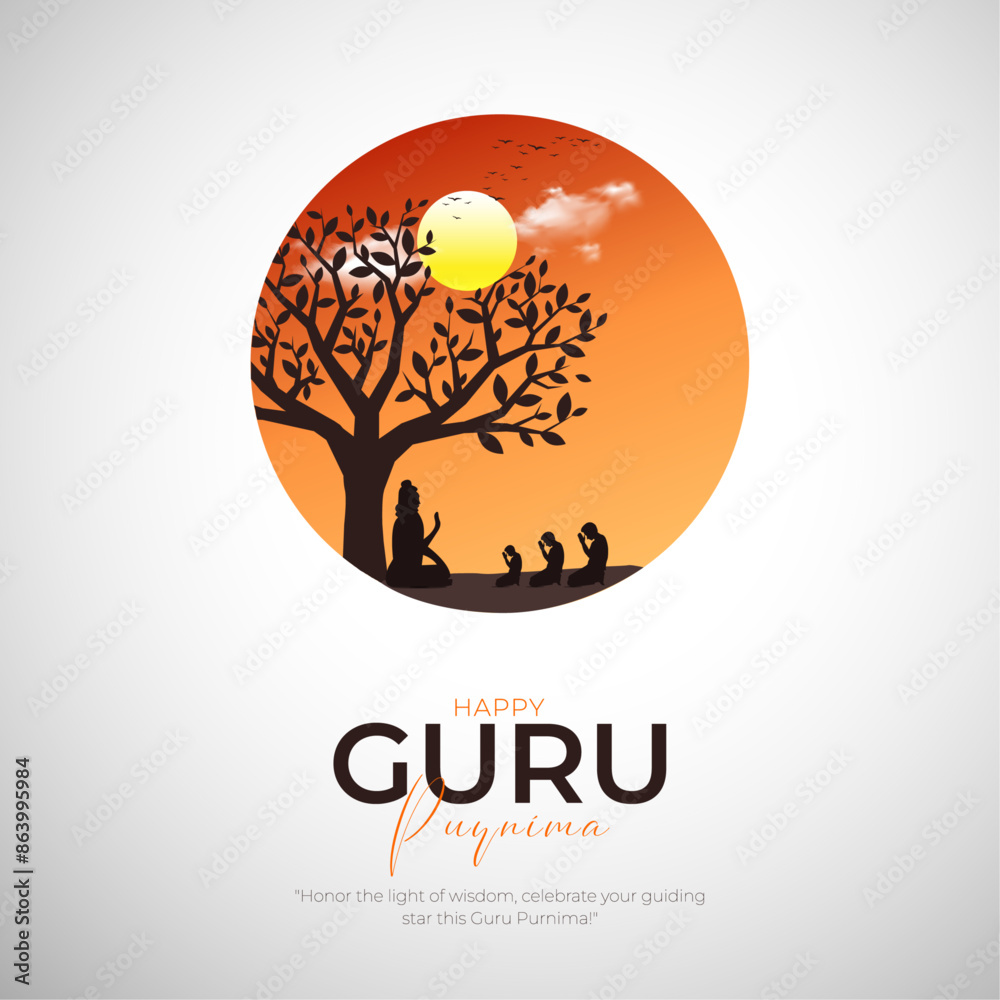 Happy Guru purnima background concept Minimal and Creative illustration ...