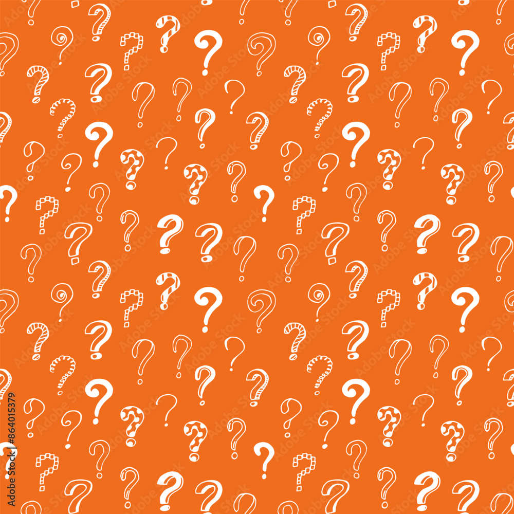 question mark seamless pattern hand drawn doodle, vector. wallpaper ...