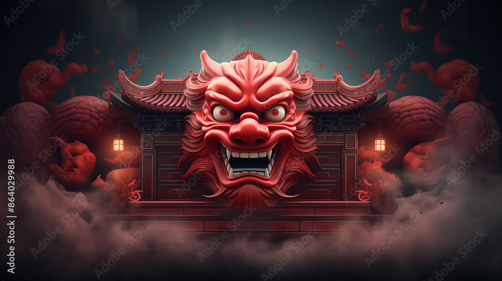 Chinese Ghost Festival. Horizontal bright asian background banner ...