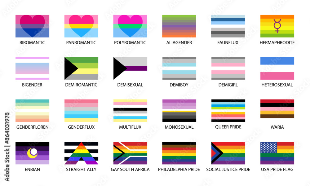 Set of lgbtqia community flags. Pride Day. LGBT Pride Month ...