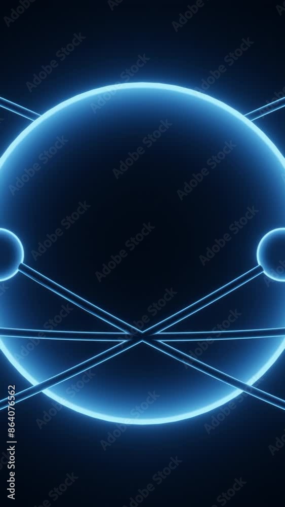 3D animation of molecular structure with electrons. Design. Electrons ...