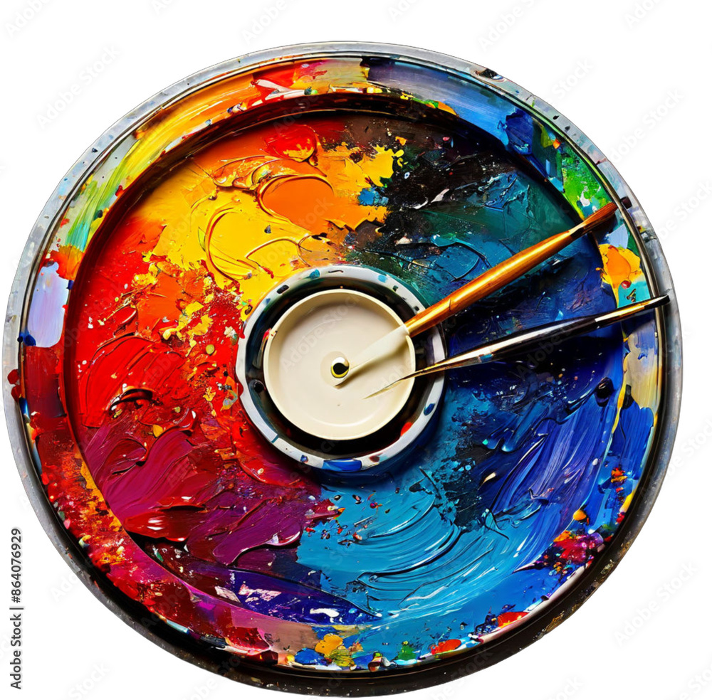 Artistic Paint Palette: An artist's paint palette with various colors ...