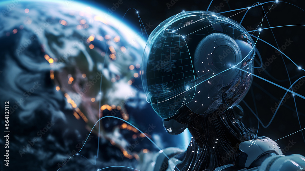 Futuristic technology background. Artificial intelligence supported ...