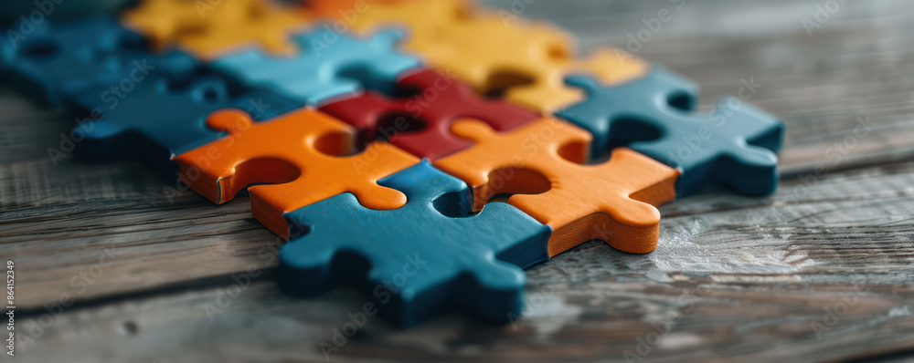 Puzzle Piece Themed Decorations in a School Promoting Autism Awareness ...