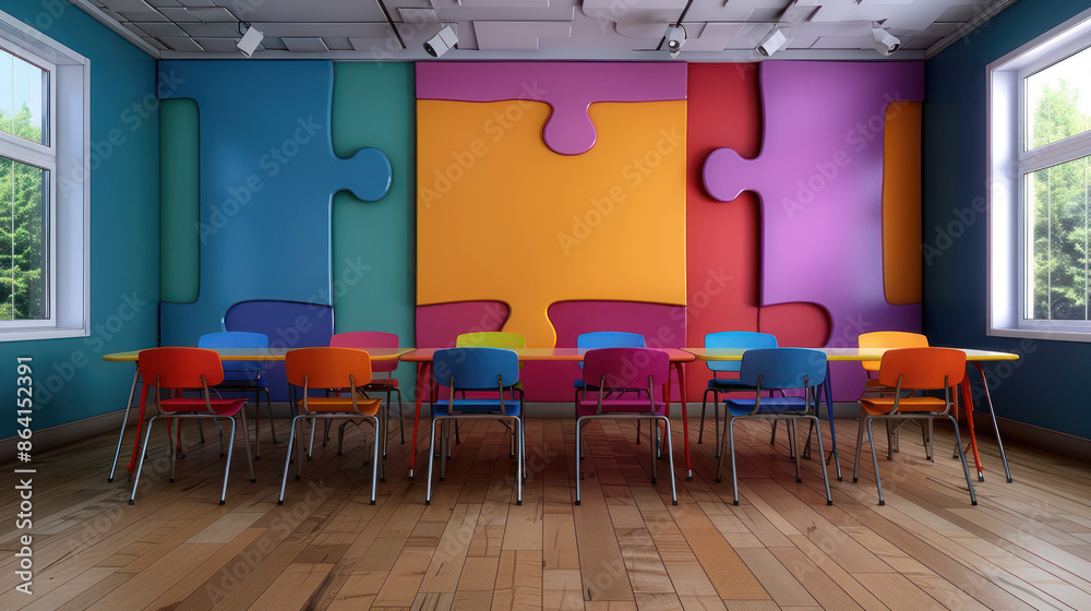 Puzzle Piece Themed Classroom Decorations Promoting Inclusion Vibrant ...