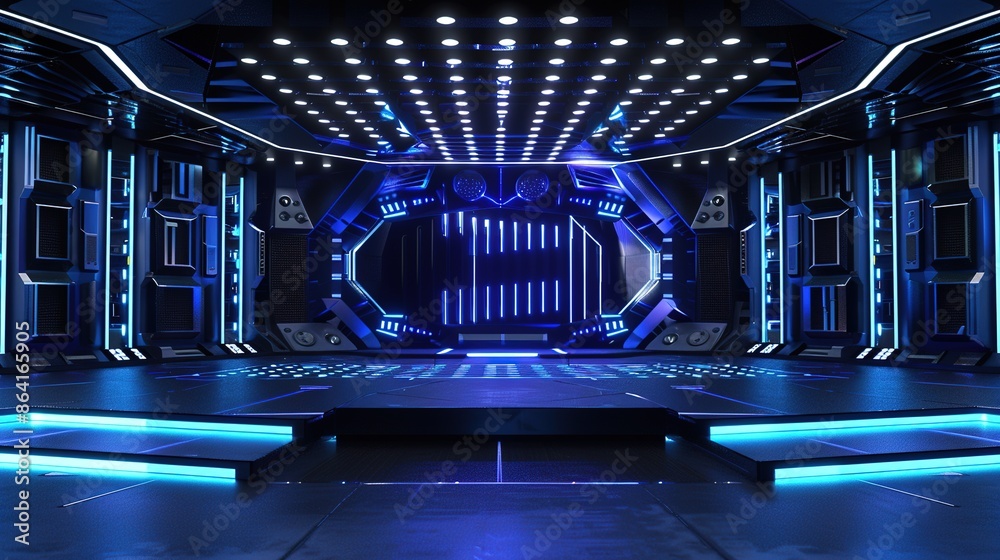Electronic Stage with Daz3D Style Lights, Nu Group Design, Horizon ...