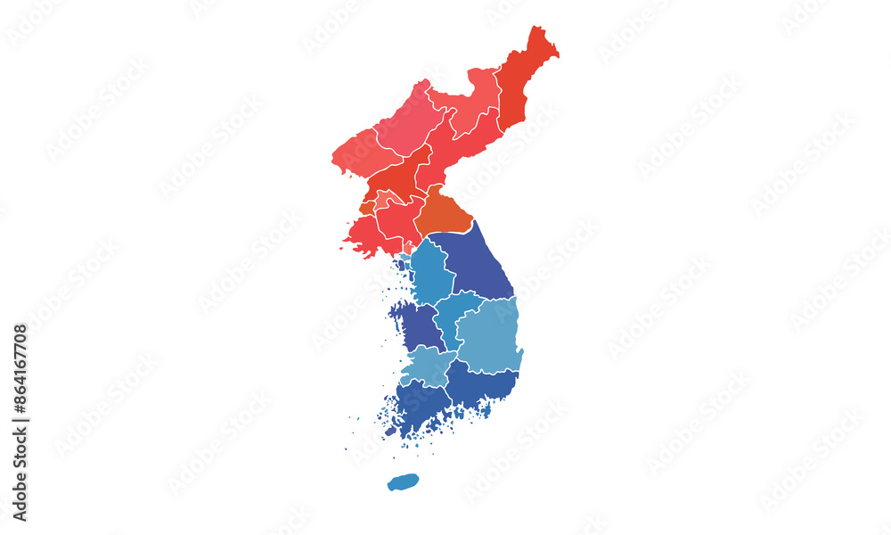Map of Korea isolated modern colorful style. for website layouts ...