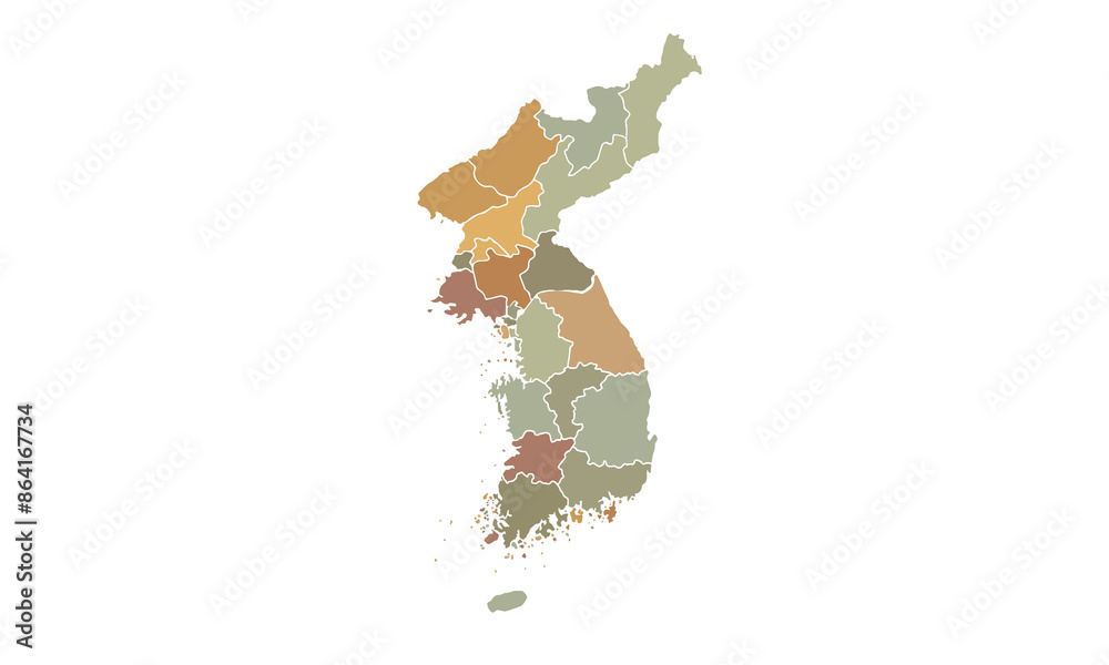 Map of Korea isolated modern colorful style. for website layouts ...