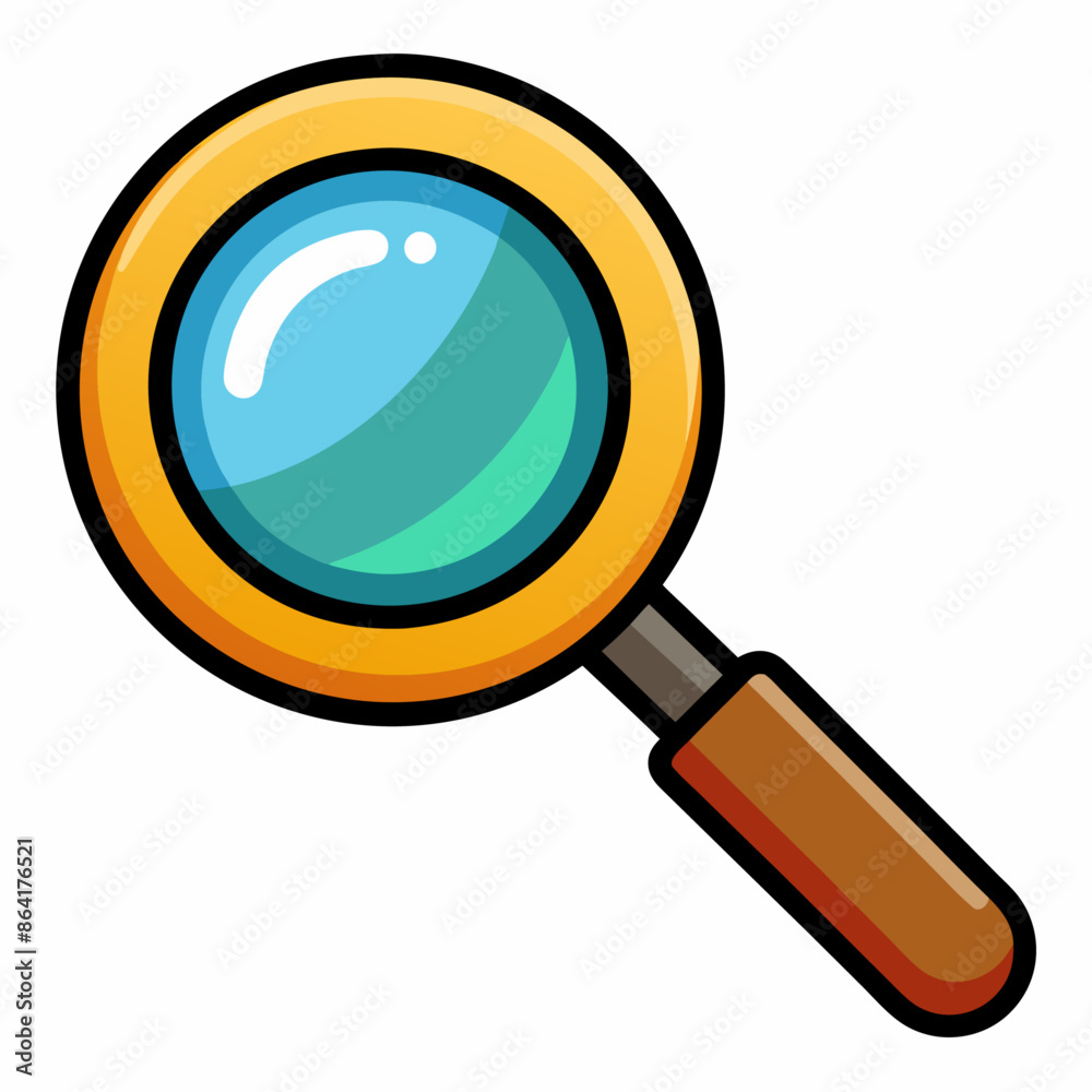 magnifier clipart cartoon Illustration drawing Stock Vector | Adobe Stock