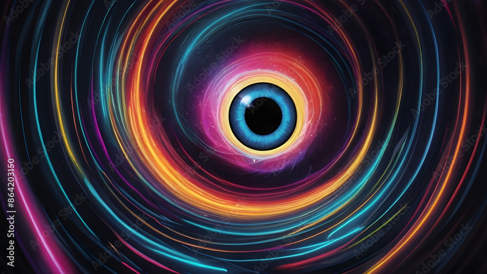 An entrancing audio visualizer pulses with vibrant neon glows on a dark ... An entrancing audio visualizer pulses with vibrant neon glows on a dark ...