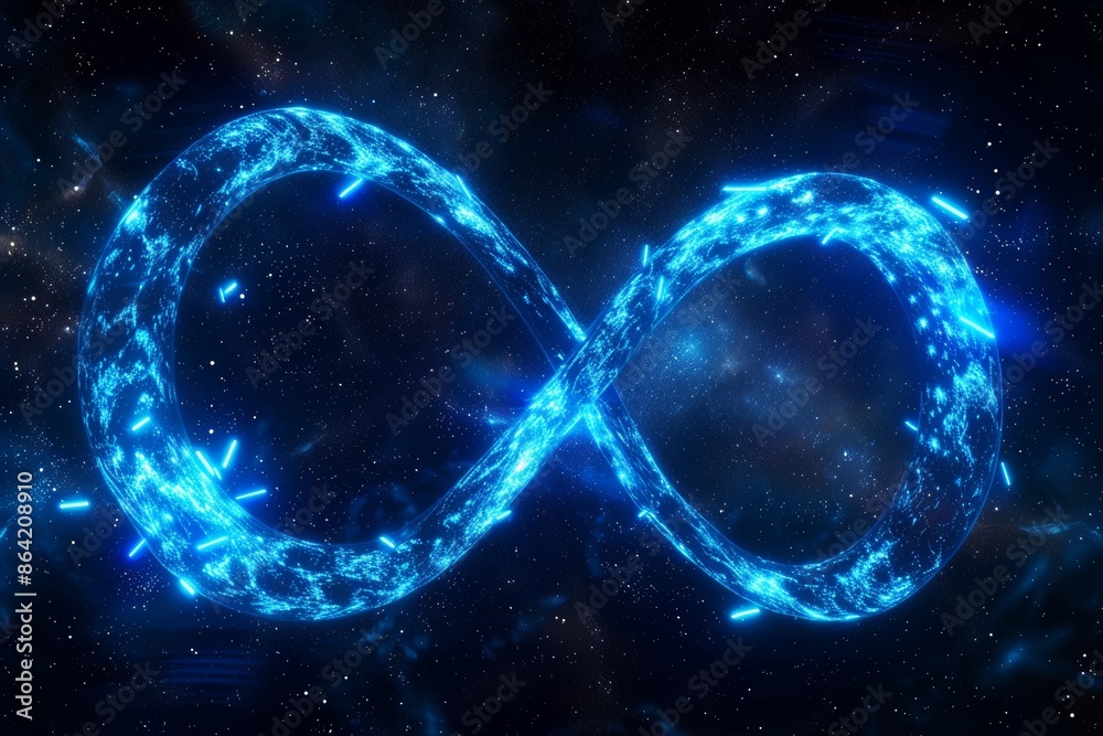 infinity loop sign made of impulses motion blur abstract background ...