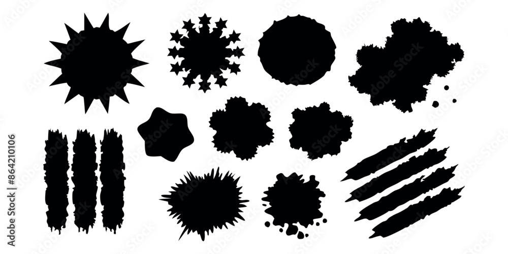 Set of black grunge texture. Ripped paper. Grunge frame collection for ...