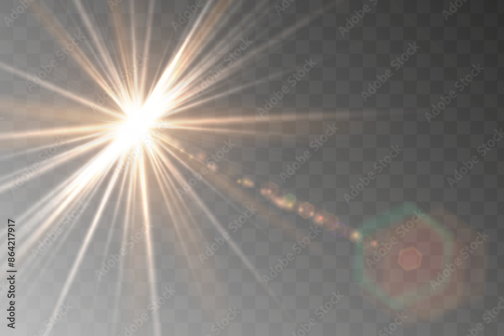 Shining golden star. Light Effect Bright Star, Christmas Star. Gold ...