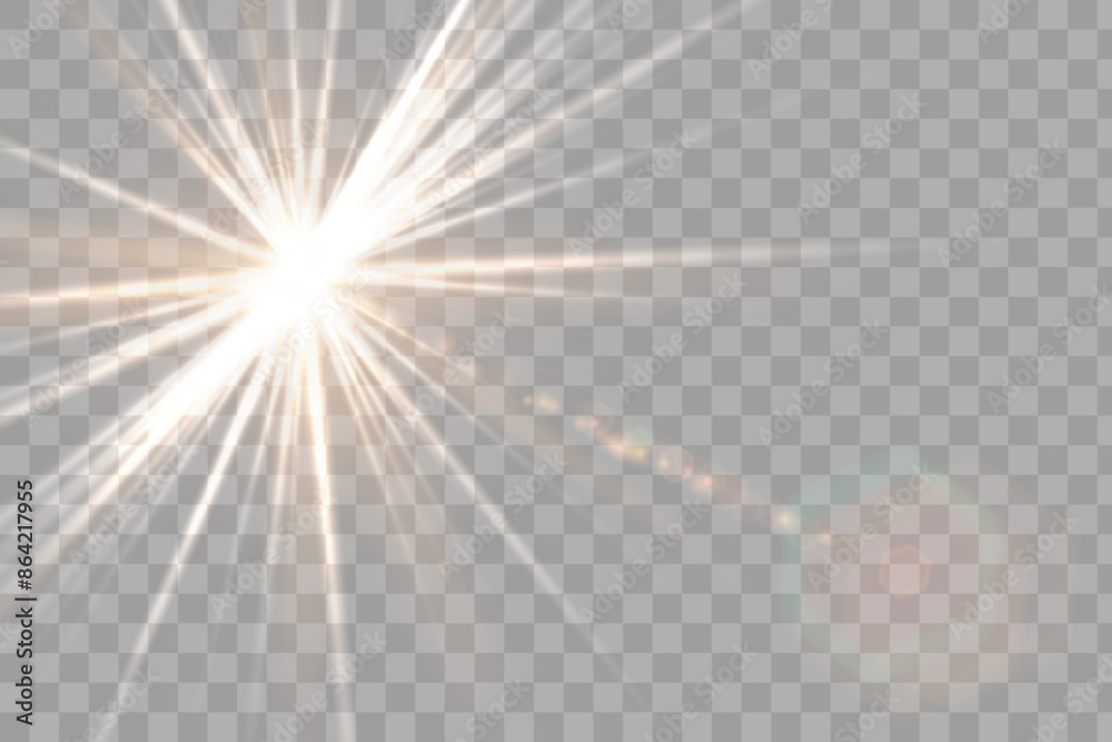 Shining golden star. Light Effect Bright Star, Christmas Star. Gold ...