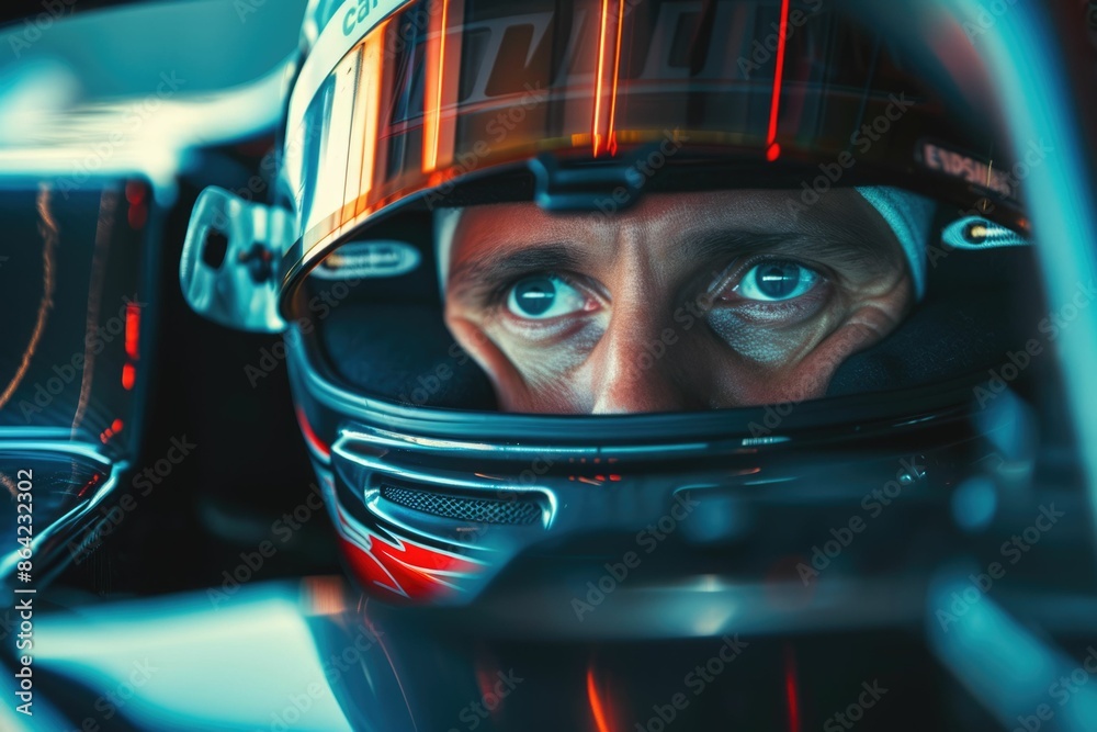 The picture of the formula one or f1 racer wearing the helmet for ...