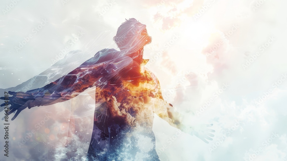 Stunning double exposure artwork depicting the Ascension of Jesus ...