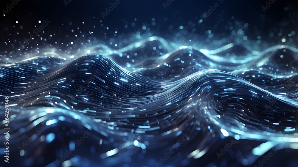 Blue Light Digital Wave Background Effect, Wave Background with Blue ...