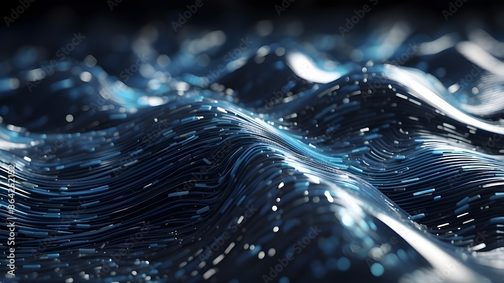 Blue Light Digital Wave Background Effect, Wave Background with Blue ...