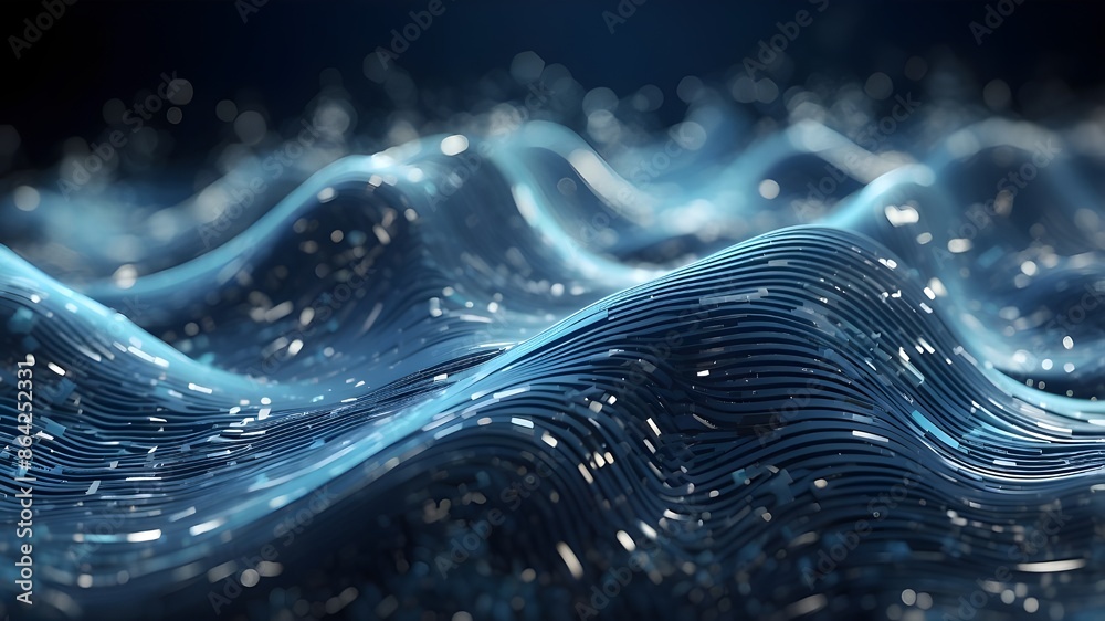Blue Light Digital Wave Background Effect, Wave Background with Blue ...