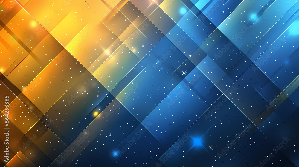 Abstract geometric background with overlapping layers of yellow and ...