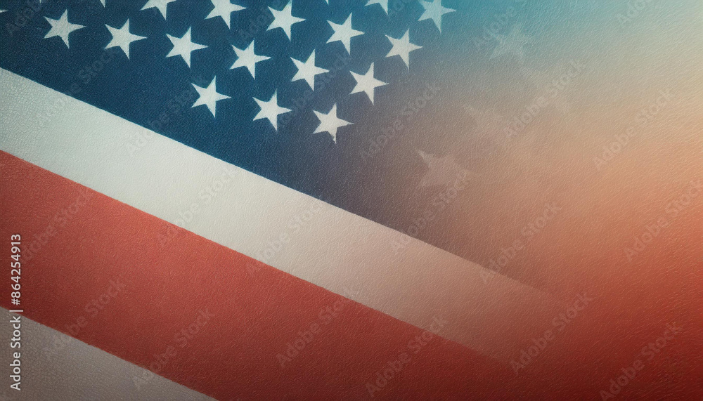 usa flag, abstract gradient patriotic grainy blurred background banner ...