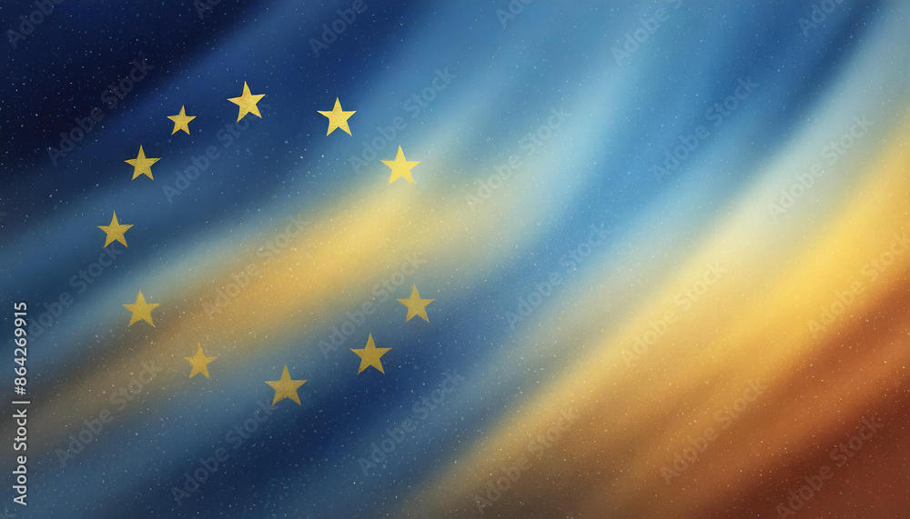 EU flag colors gradient background, smooth grainy texture effect Stock ...