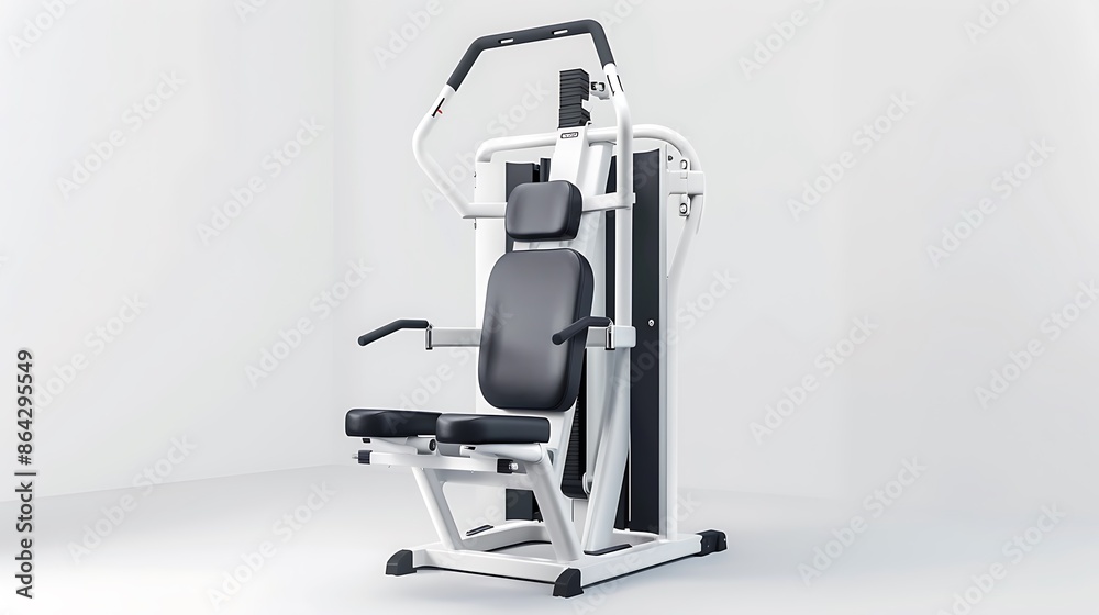 Isolated pec deck machine on white background, ergonomic design. Stock ...