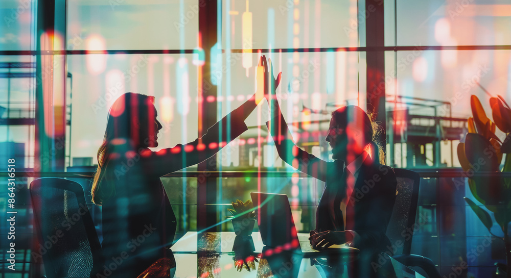 Professional business team Clapping hands to celebrate success in the ...