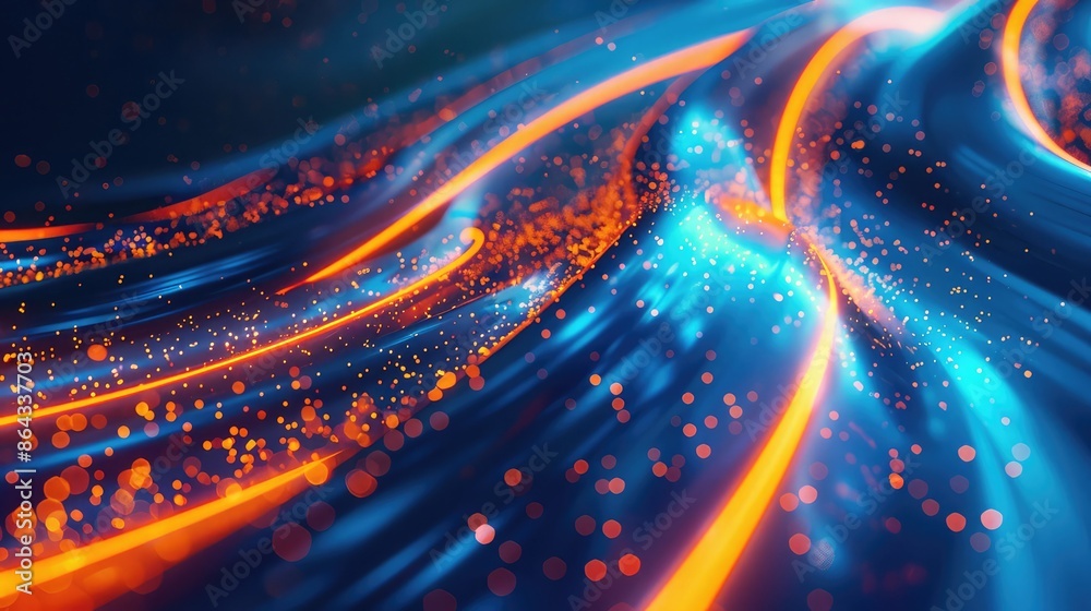 Abstract technology background with glowing particles, Futuristic ...